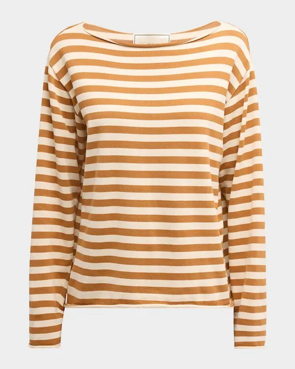 The Great. The Sailor Sweater - Camel Stripe Cmlst | Editorialist